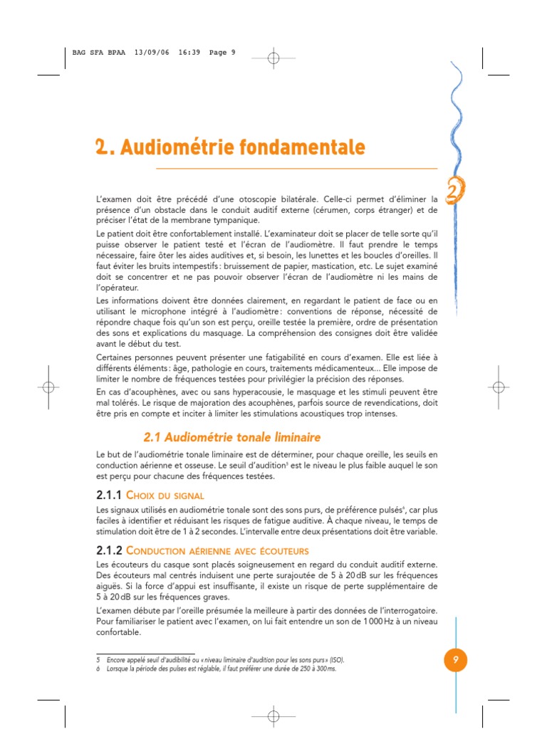 Audiométrie Tonale : Méthodes et Interprétation | PDF | Acouphène | Décibel