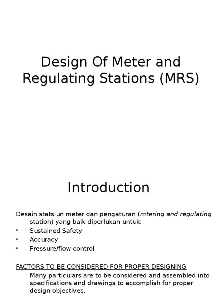 Meter and Regulating Stations (MRS) Design | PDF | Valve | Hvac