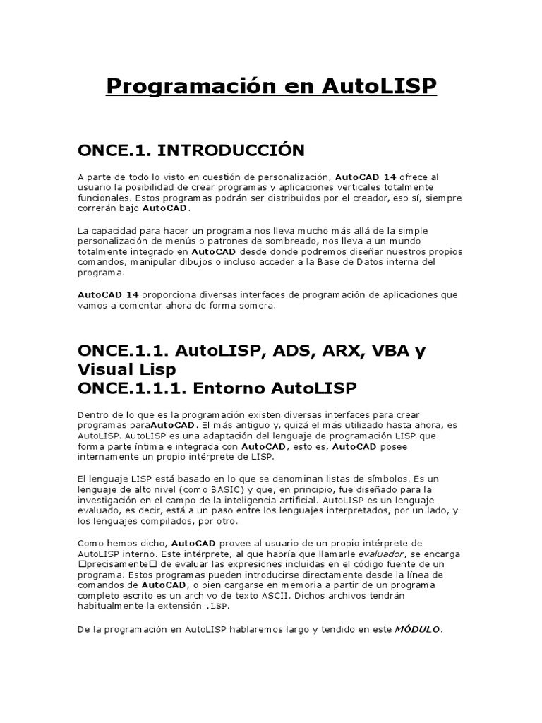 La Programación en AutoLISP | PDF | Lenguaje de programación | Trigonometría