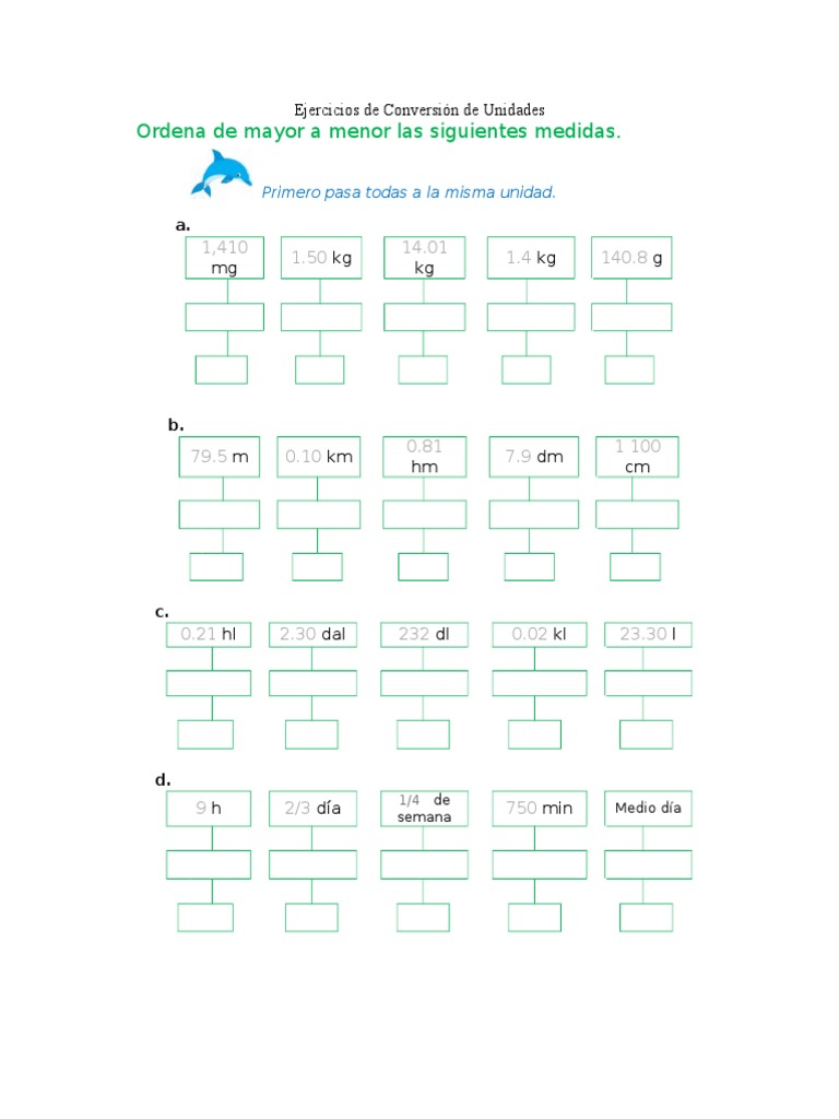 Ejercicios de Conversión de Unidades | PDF