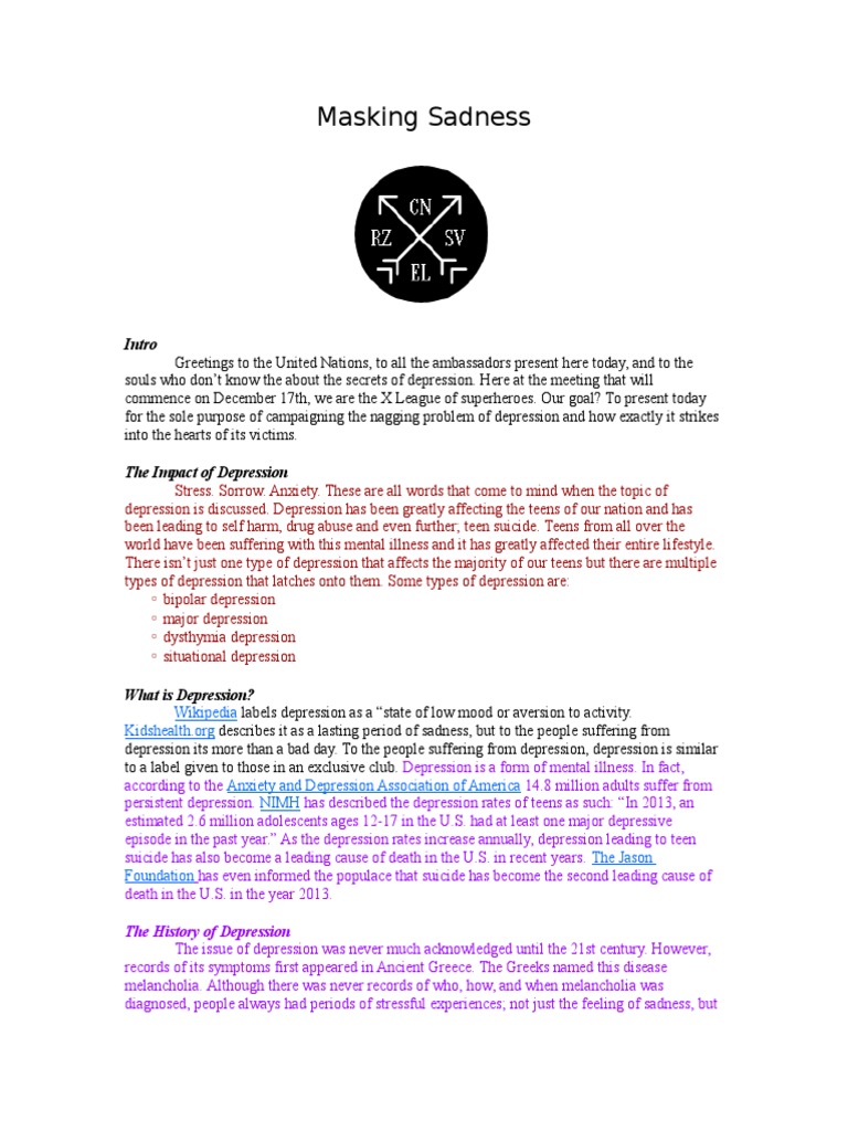 Masking Sadness | PDF | Mania | Major Depressive Disorder