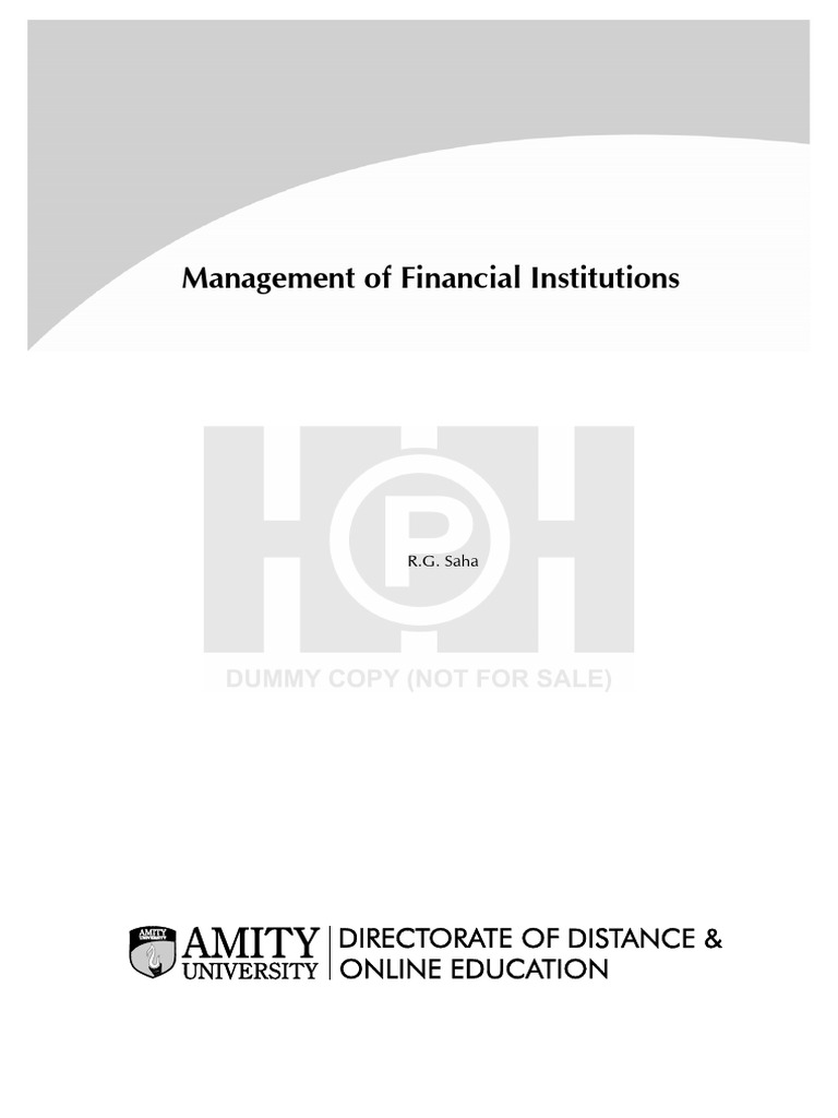 Management of Financial Institutions | PDF | Money | Financial Markets