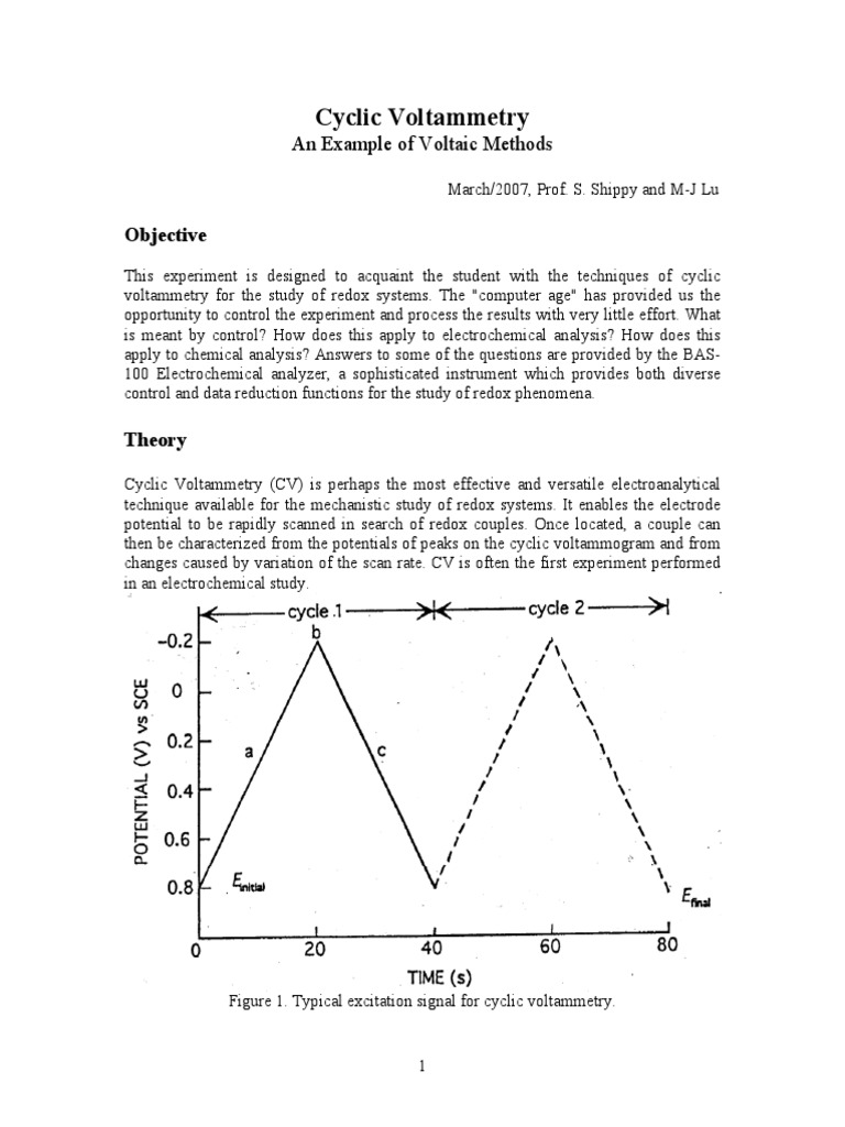 Cyclic Voltammetry | PDF | Electrochemistry | Physical Chemistry