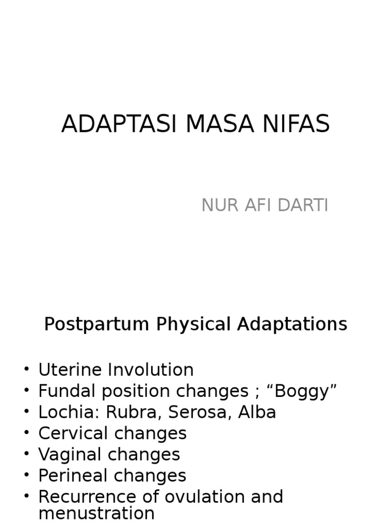 Adaptasi Masa Nifas | PDF | Uterus | Postpartum Period
