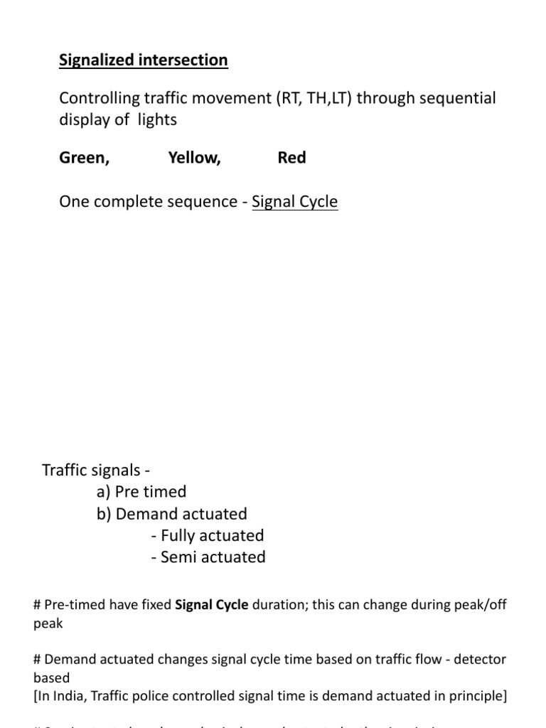 Lecture - Signalised Intersection PDF | Download Free PDF | Traffic | Intersection (Road)