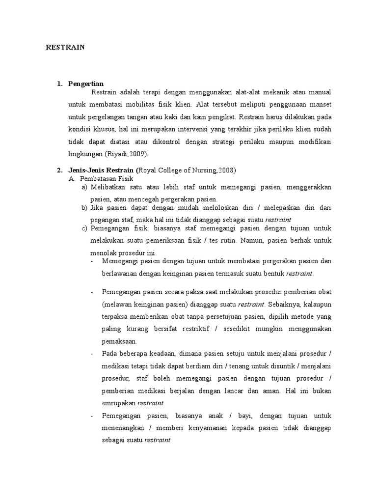 Panduan Lengkap tentang Restrain dalam Terapi | PDF | Sains & Matematika