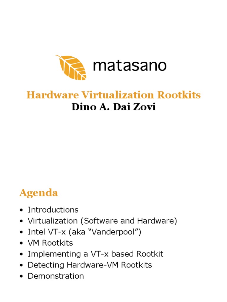 Matasano: Hardware Virtualization Rootkits | PDF | Virtual Machine | Operating System
