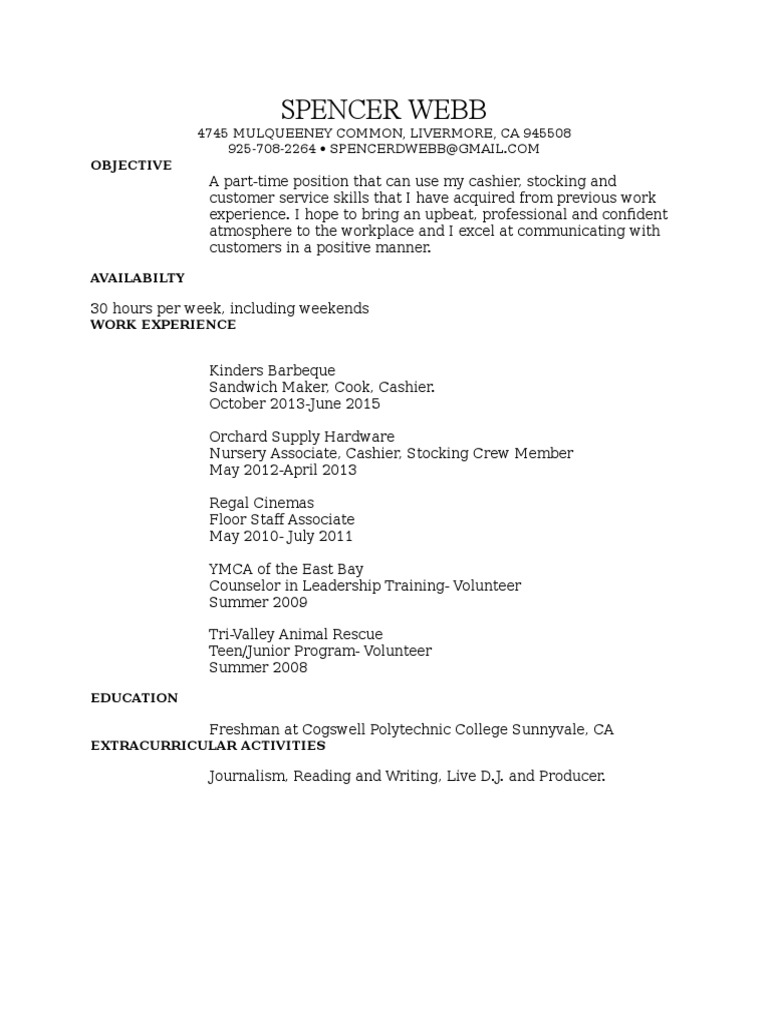 Spencer Resume 513 4 | PDF | Business