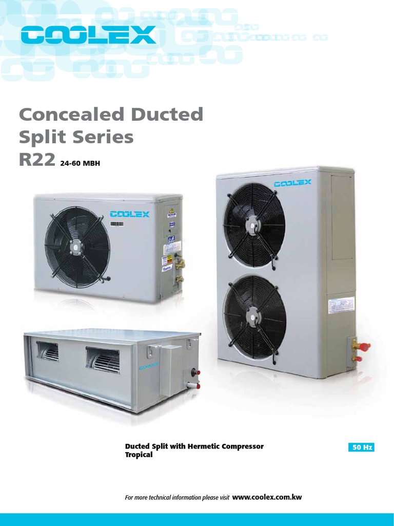 Coolex Catalog Concealed Ducted Split Units R22 | Hvac | Air Conditioning