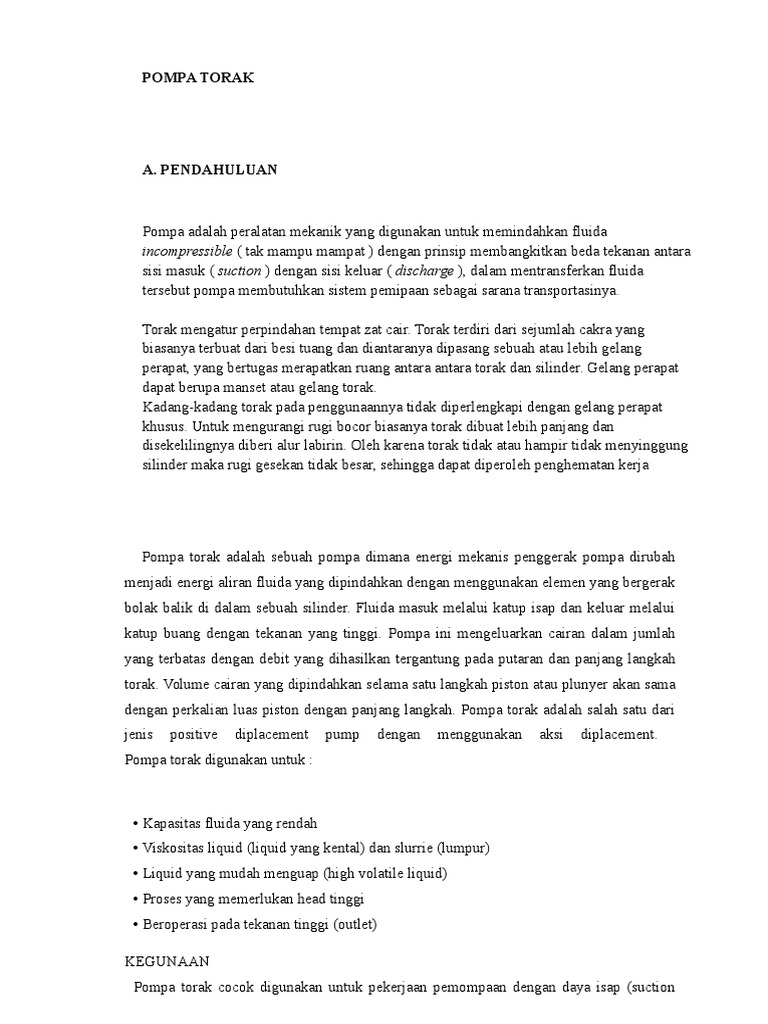 Pompa Torak | PDF