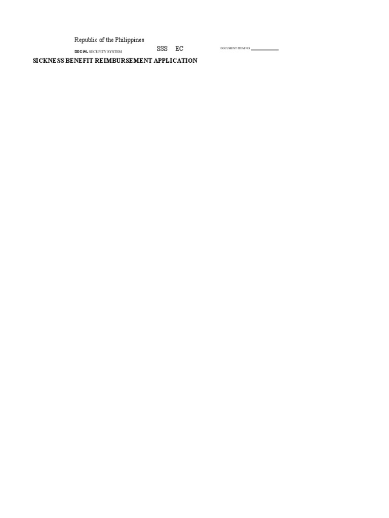 SSS Sick Leave Reimbursement Form | PDF | Sick Leave | Employment