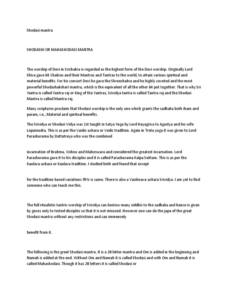 Shodasi Mantra 4uveenu | PDF | Mantra | Shiva