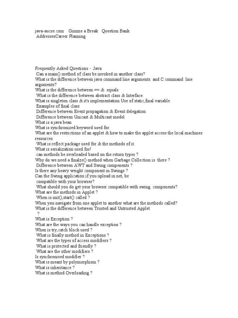 Java Faq Method Computer Programming Class Computer