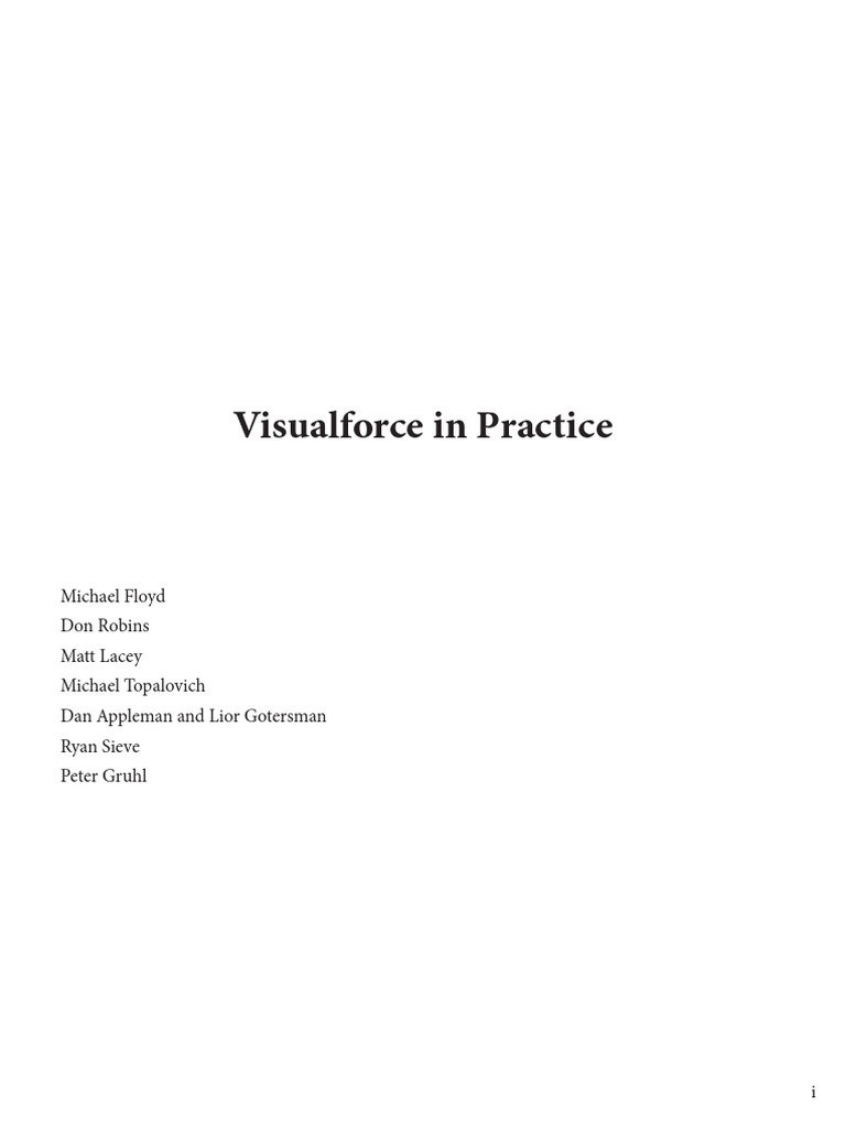 Visualforce In Practice PDF