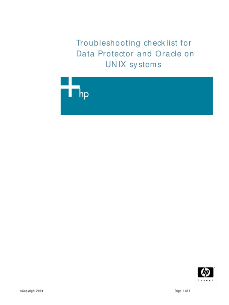 Troubleshooting Oracle In Dataprotector Ux Pdf Oracle Database Databases