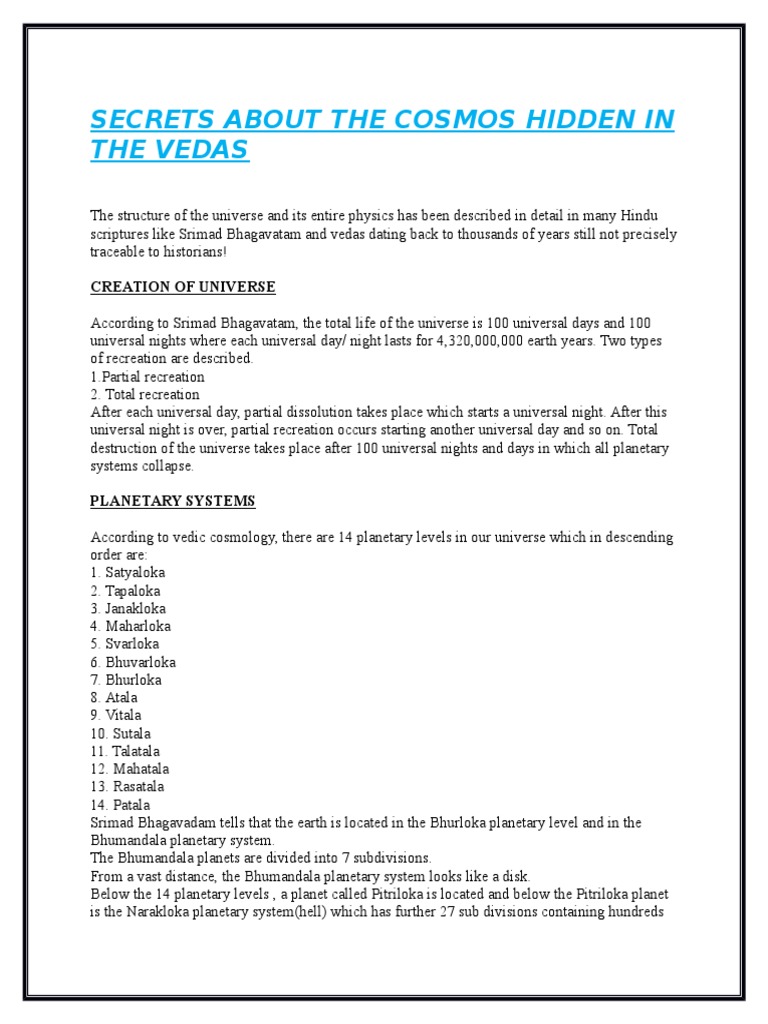 Hidden Cosmic Secrets in The Vedas | PDF | Entropy | Physics