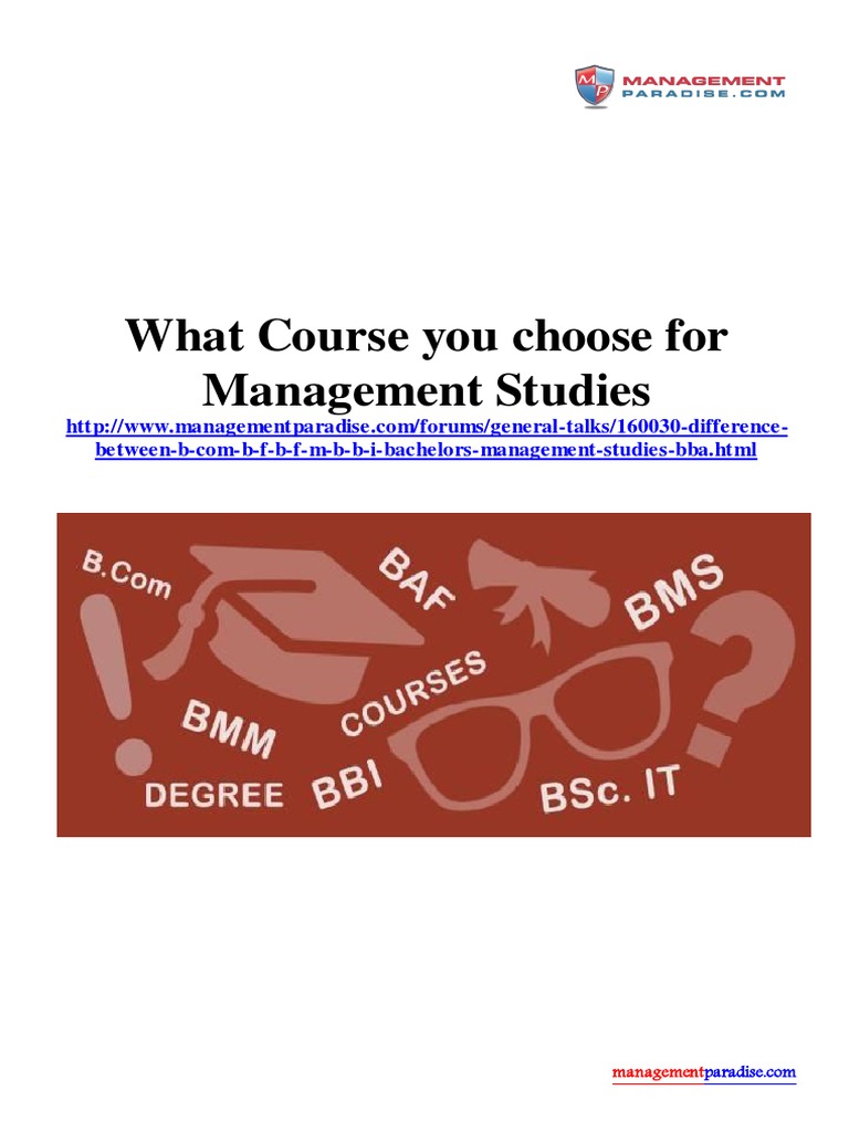 What Course You Choose For Management Studies | PDF | Academic Degree ...