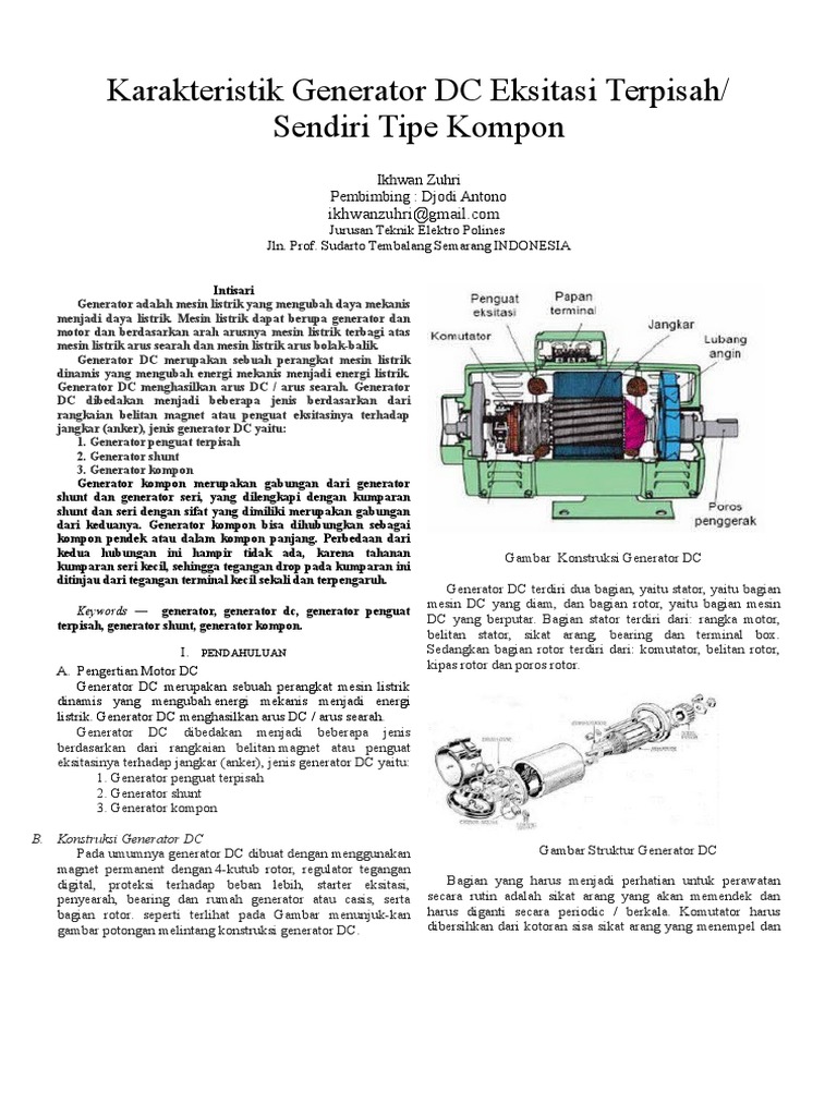 Karakteristik Generator DC Eksitasi Terpisah | PDF