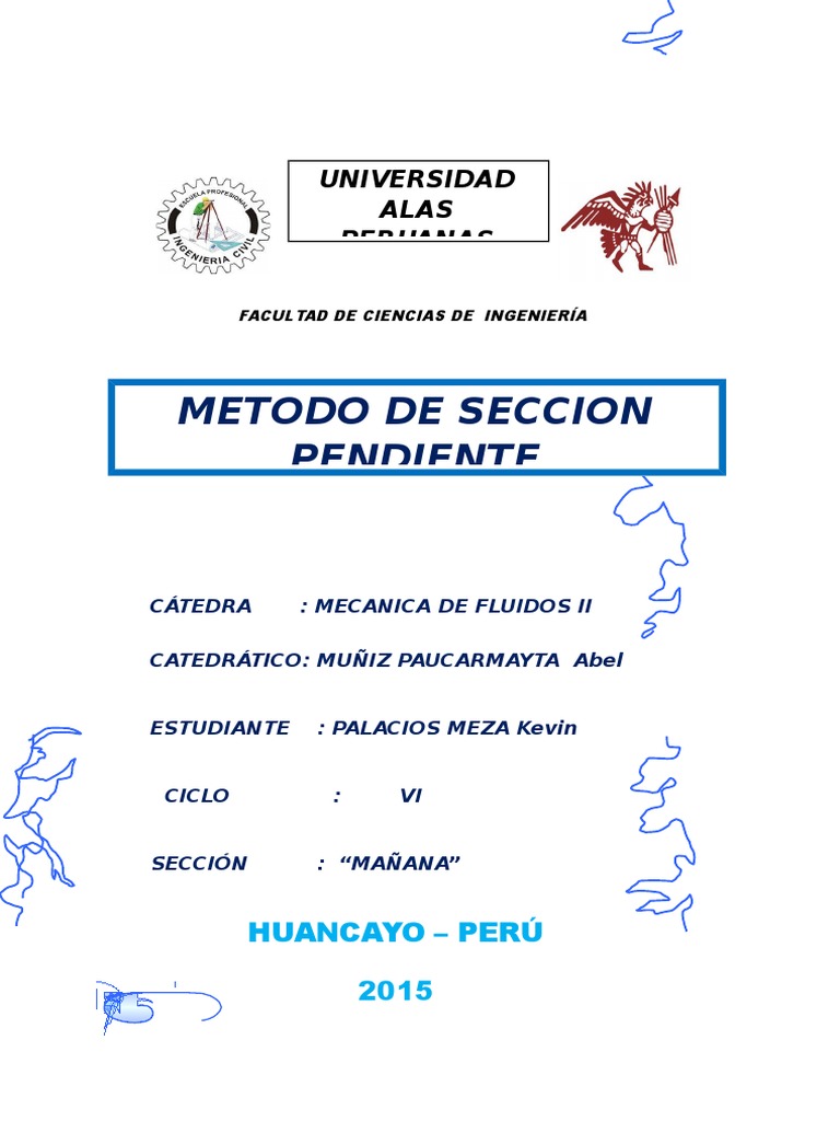 Metodo de Seccion Pendiente | PDF | Descarga (hidrología) | Represa