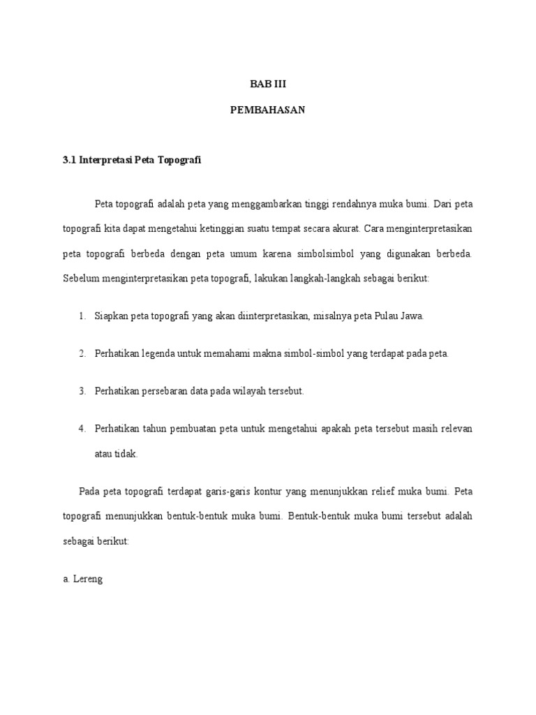 Sayatan dan Garis Kontur Peta Topografi | PDF