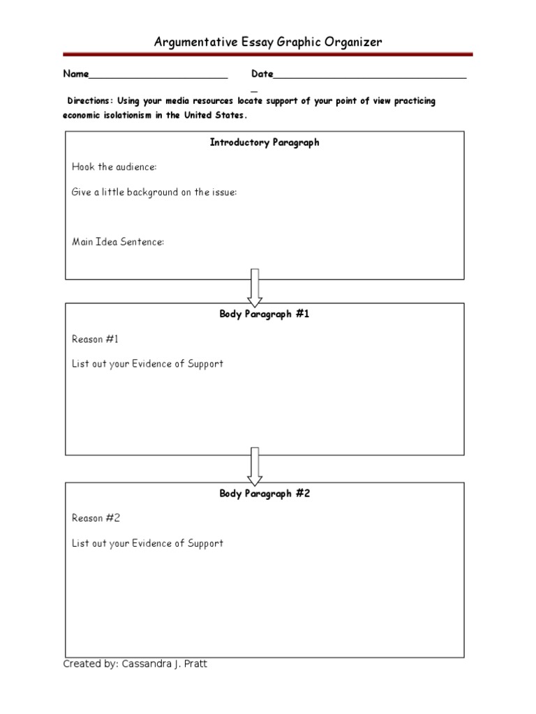 Argumentative Essay Graphic Organizer: Name - Date | PDF | Social Science