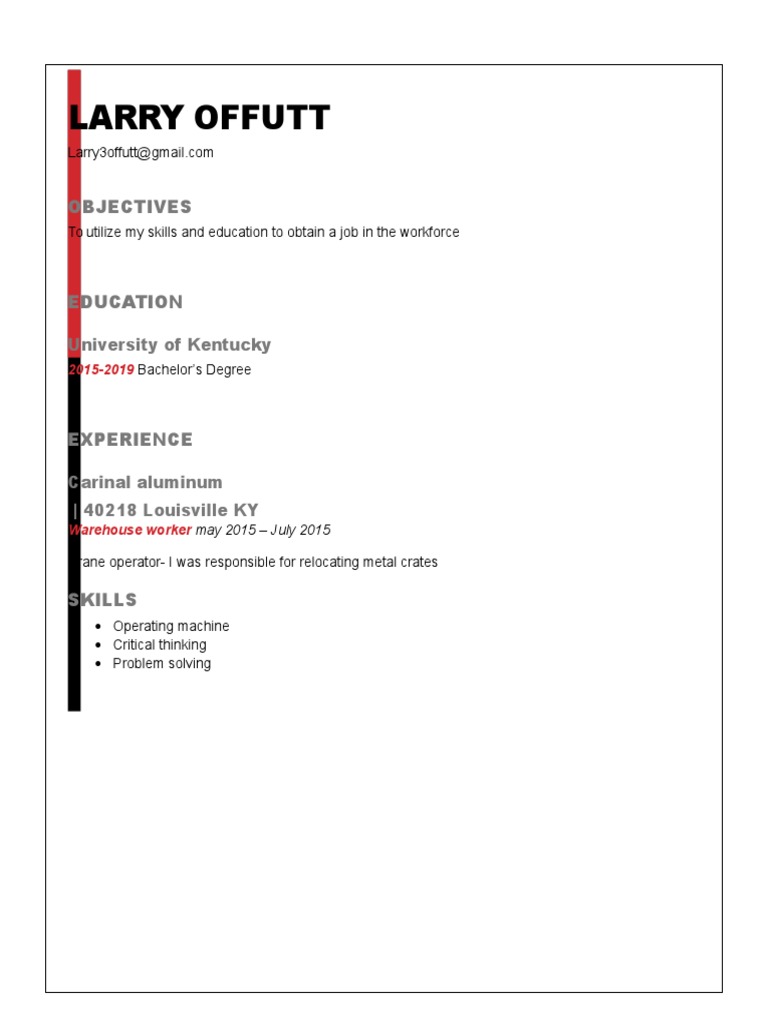 Entry-Level Job Seeker Profile | PDF