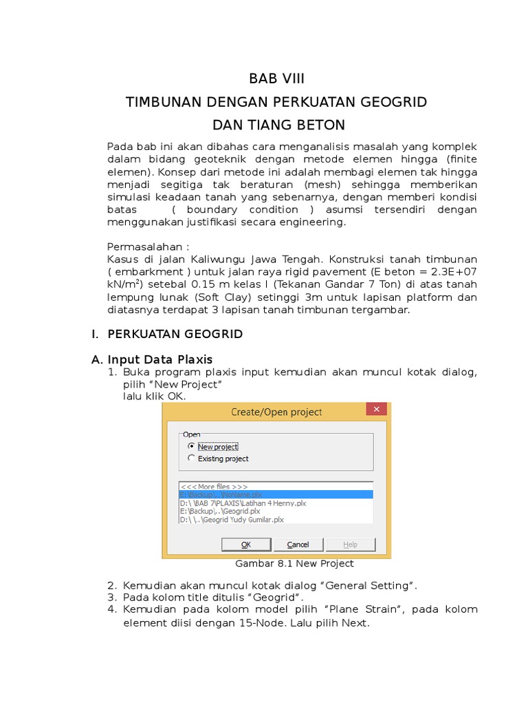 Plaxis: Geogrid Dan Tiang Beton | PDF