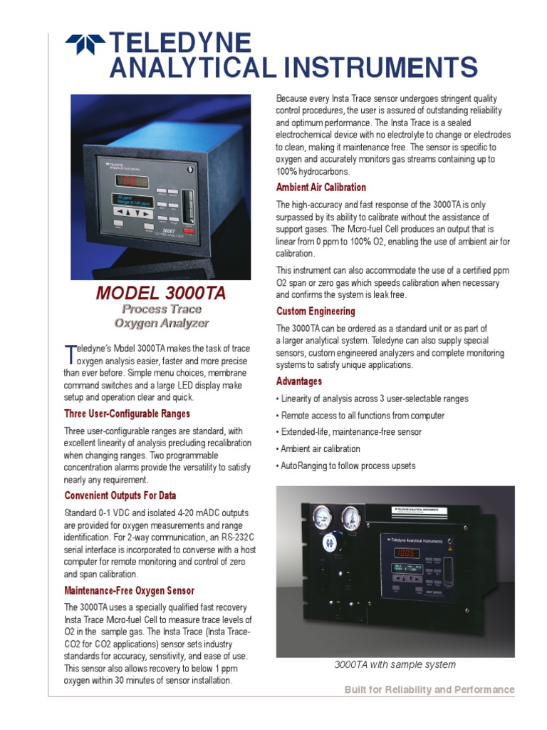 Teledyne 3000ta | Sensor | Electrical Engineering