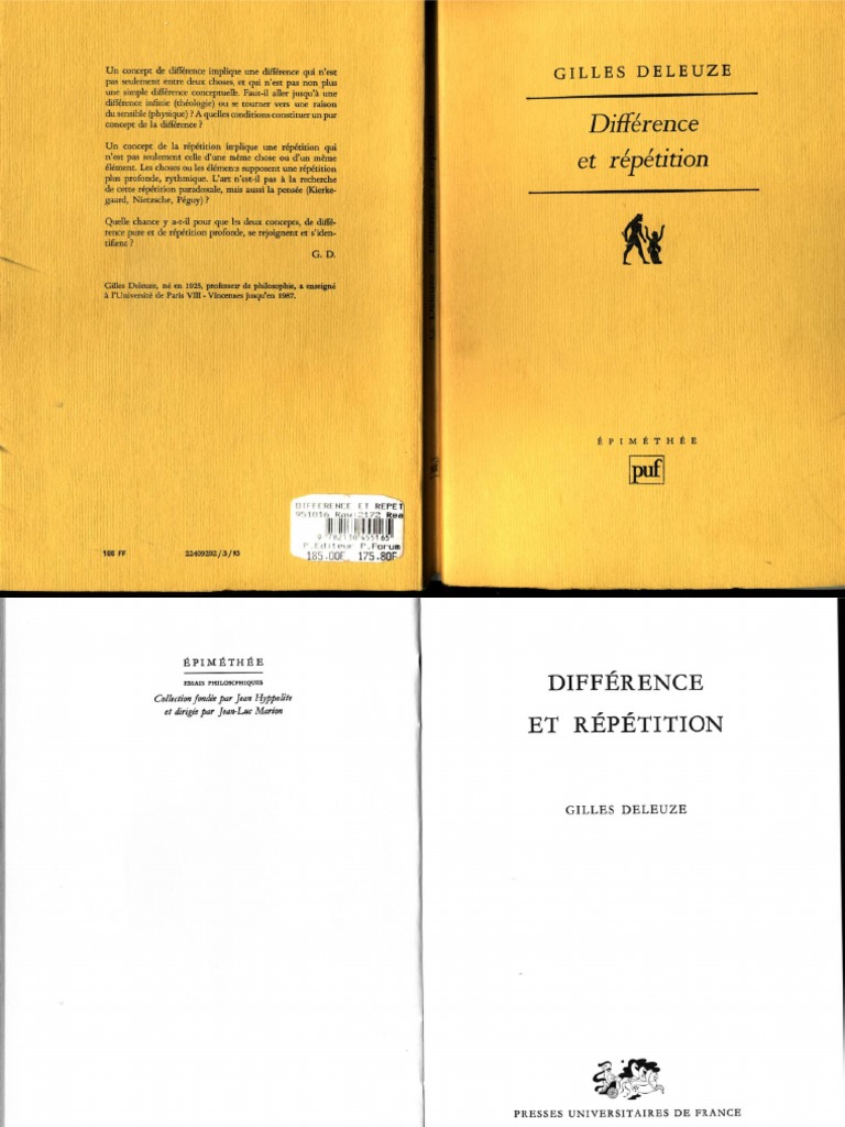 DELEUZE Gilles, Difference Et Repetition | PDF