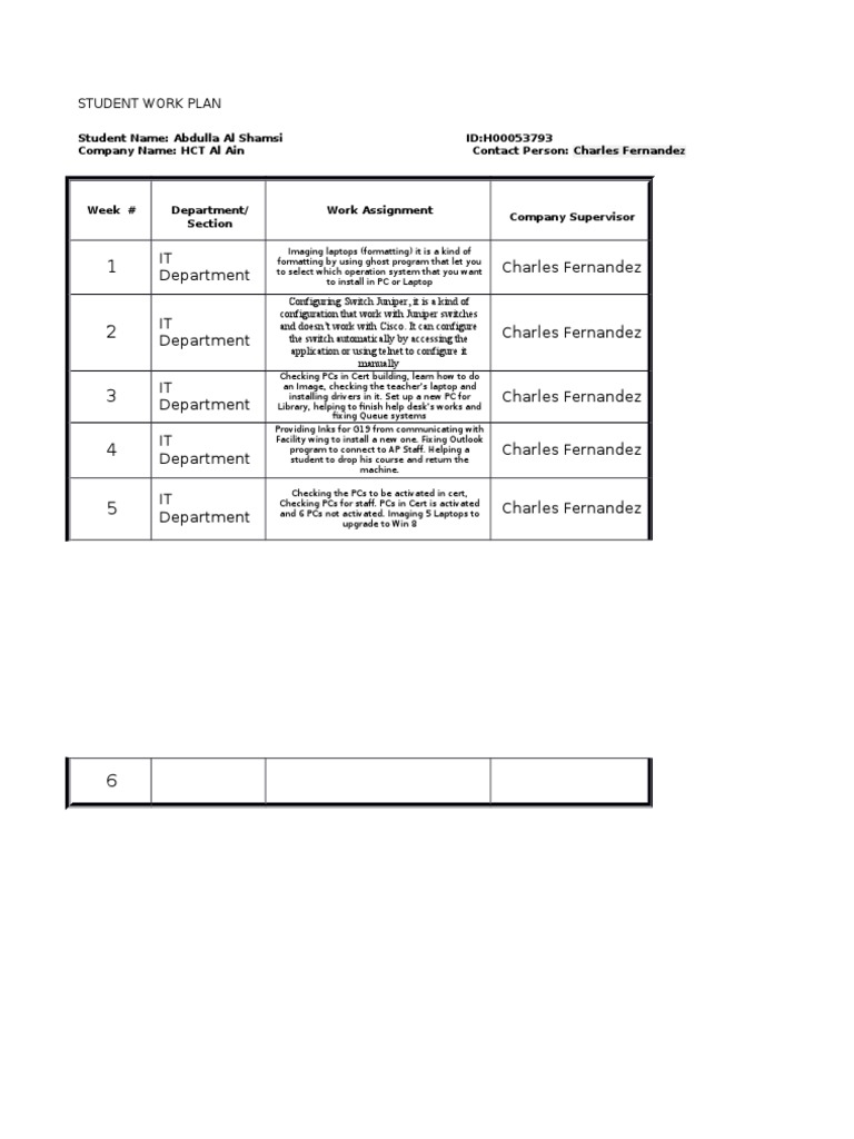 IT Department Charles Fernandez: Student Work Plan | PDF | Computers ...
