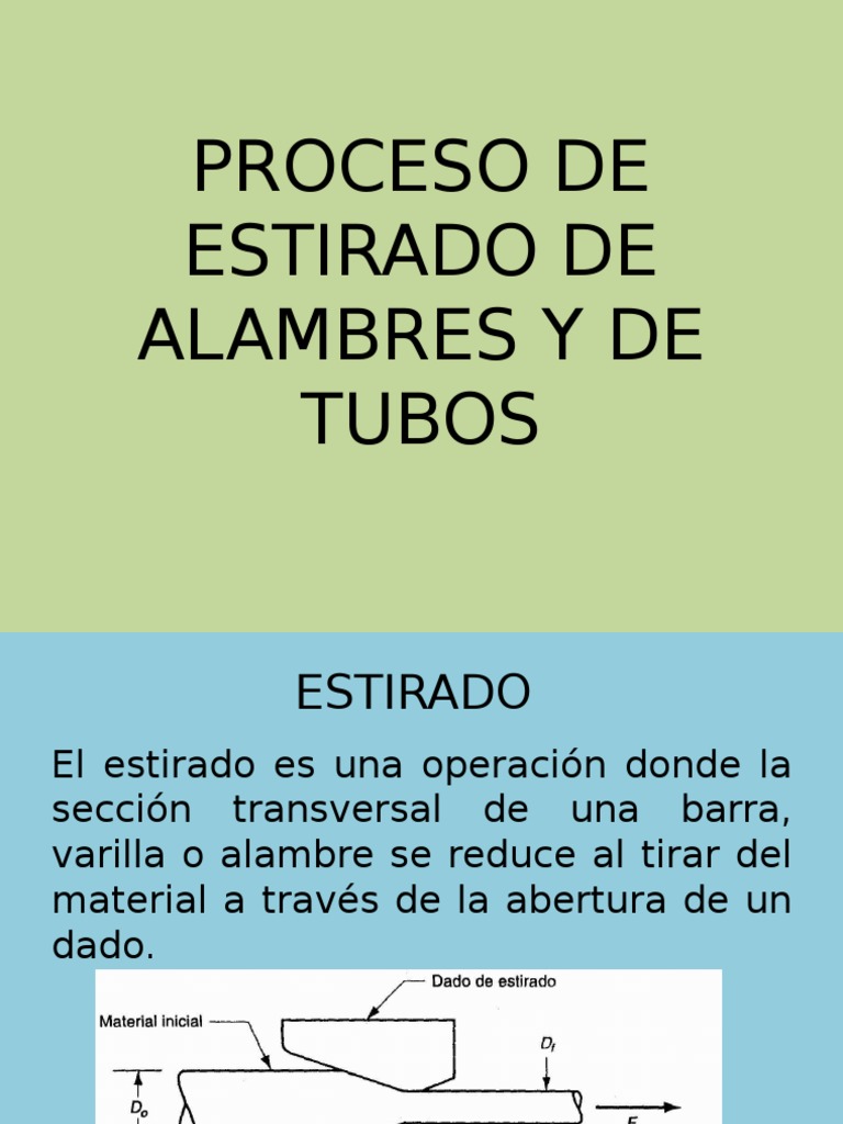 Proceso de Estirado de Alambres y de Tubos 1 | Ingeniería mecánica ...
