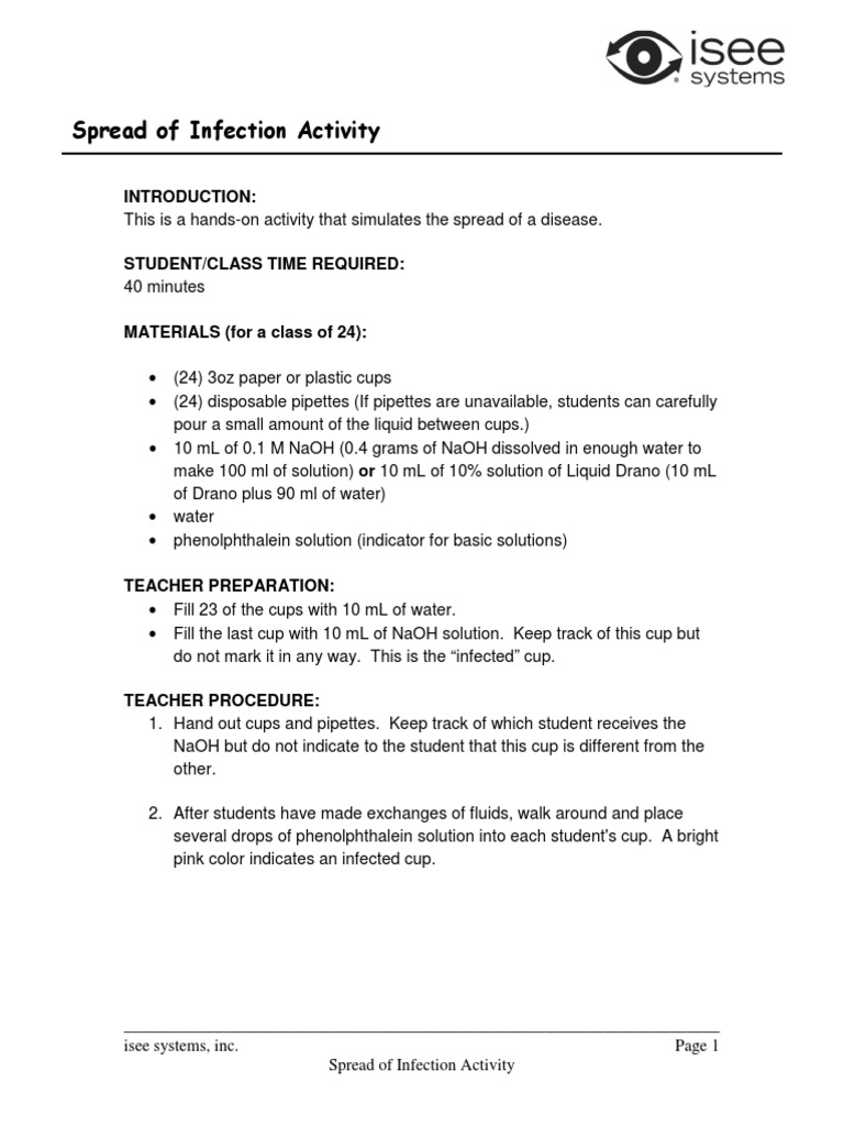 Disease Spread Simulation Activity | PDF
