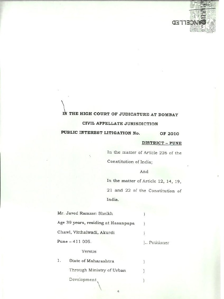 Memo of Public Interest Litigation