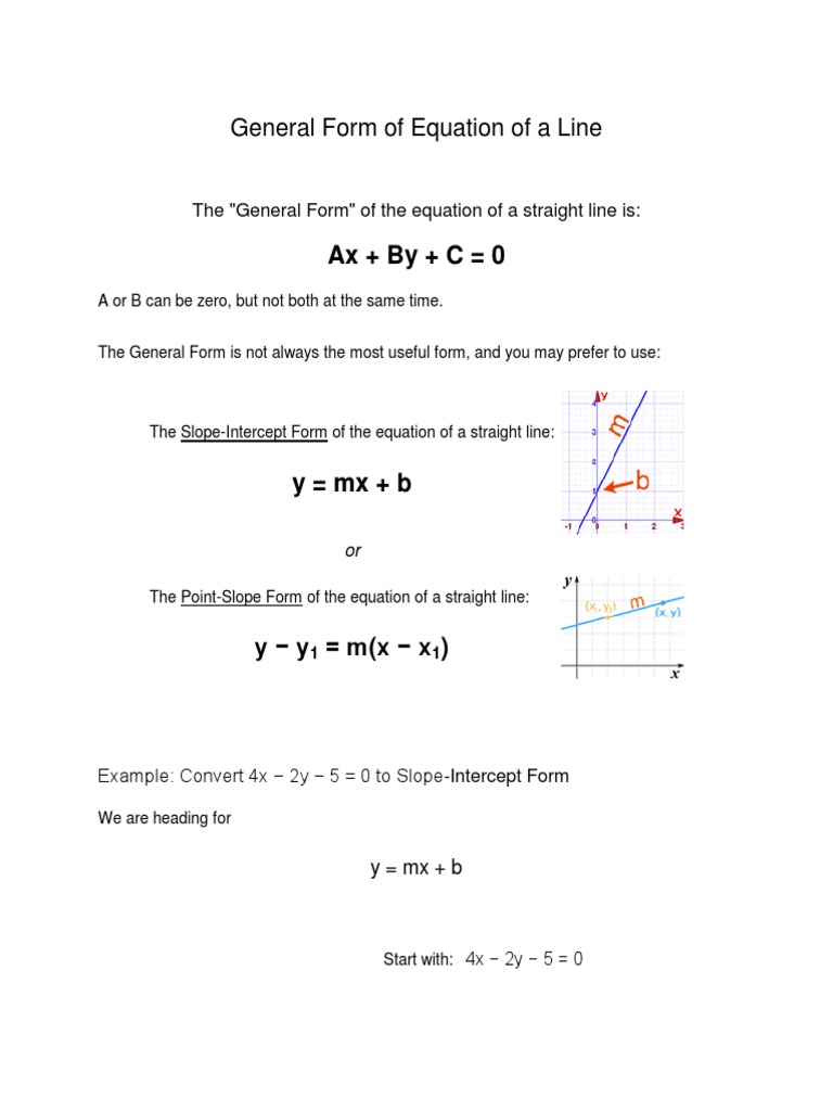 18 General Form of Equation of A Line | PDF | Line (Geometry) | Spacetime