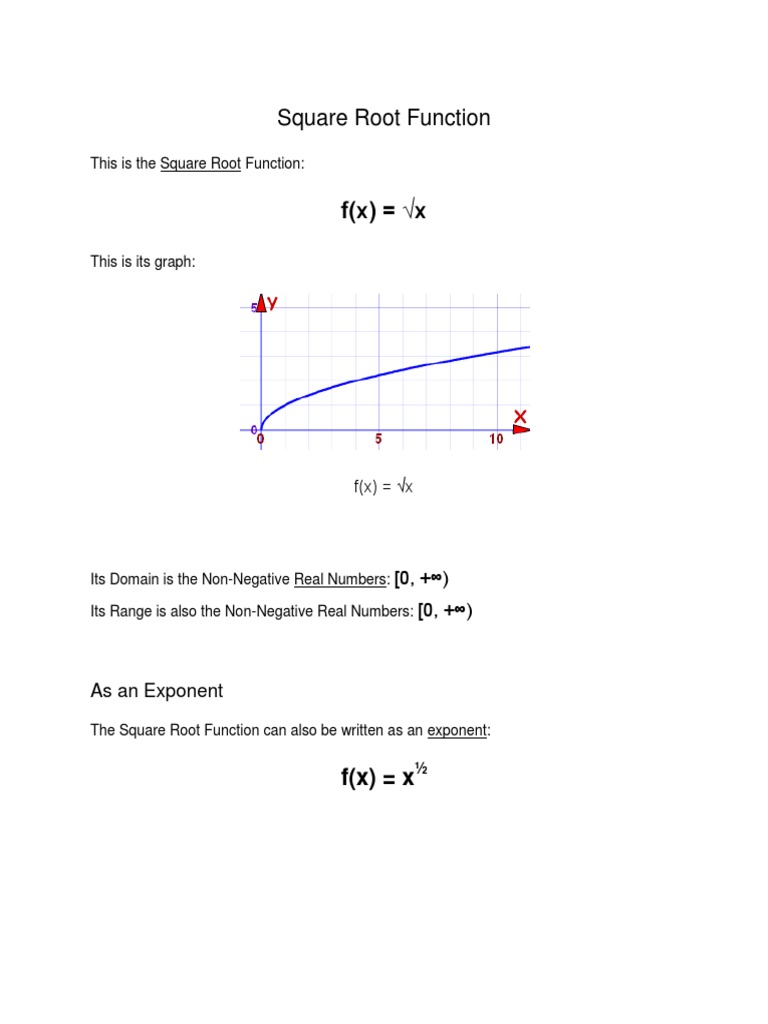 28 Square Root Function Pdf 