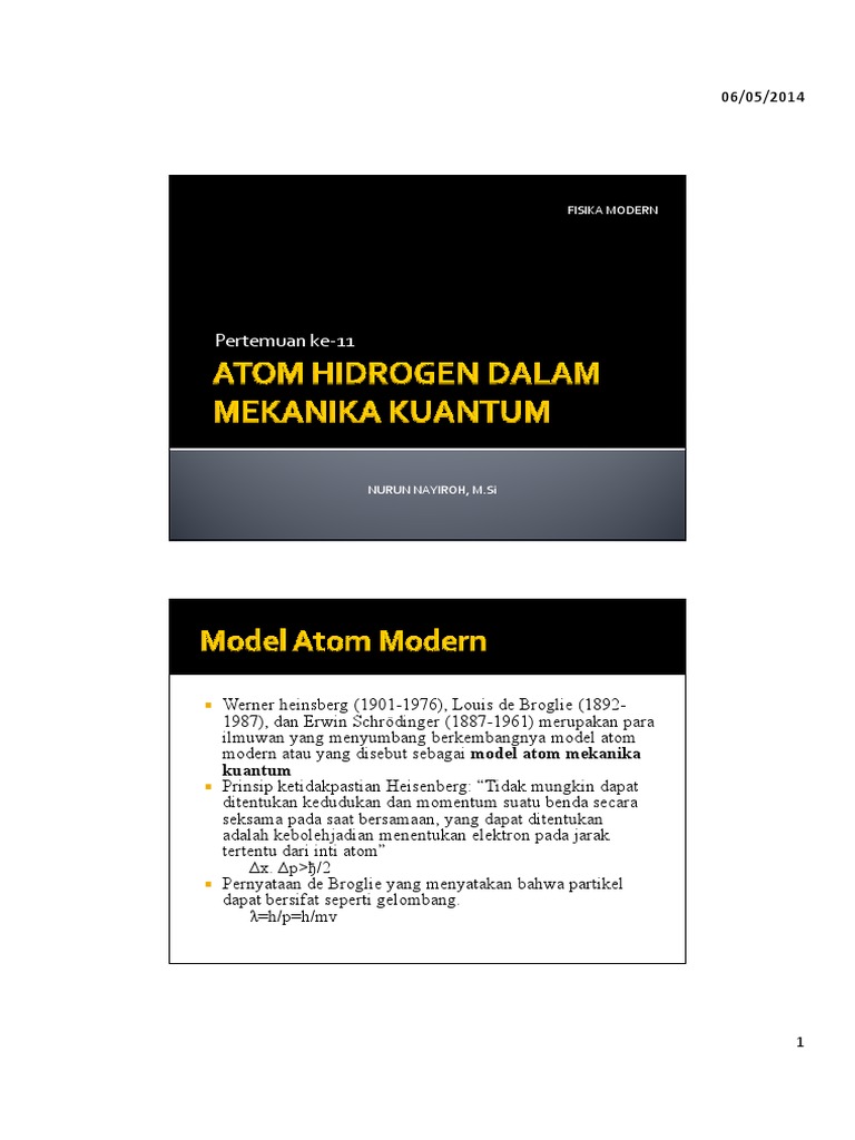 Materi 11 Atom Hidrogen Dalam Mektum PDF | PDF