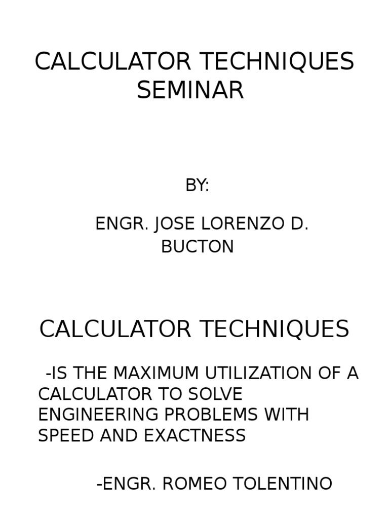 Calculator Techniques Redefined | Mathematics | Science