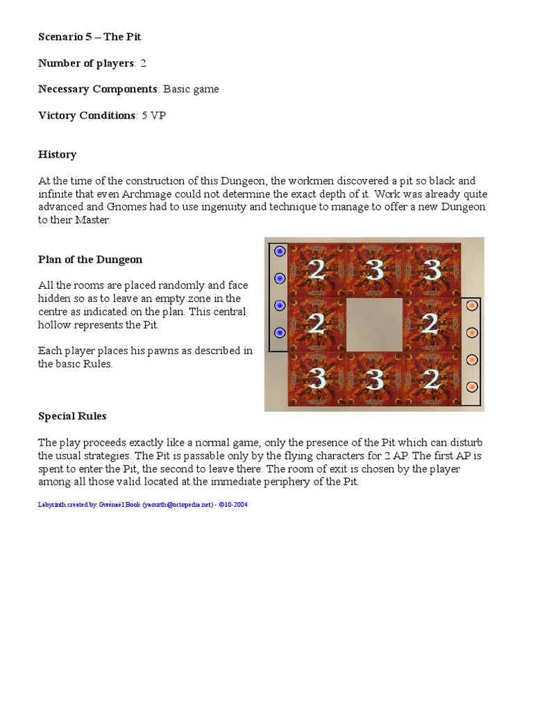 Scenario 5: The Pit Game Rules | PDF | Leisure | Sports