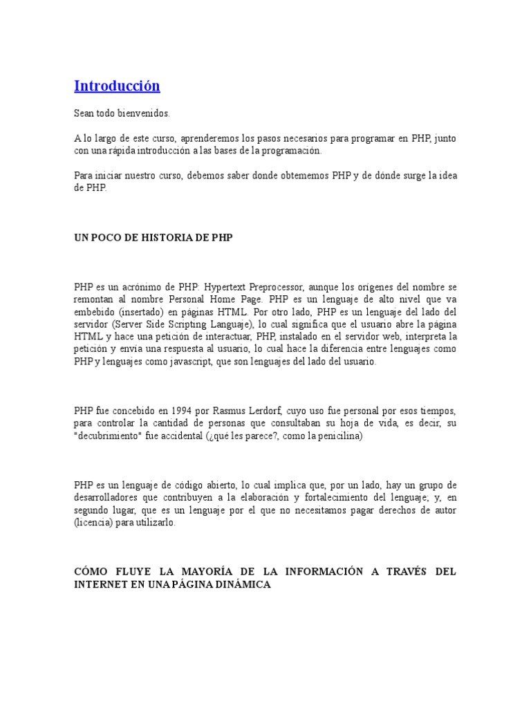 PHP Basico | PDF | Servidor web | Internet y web