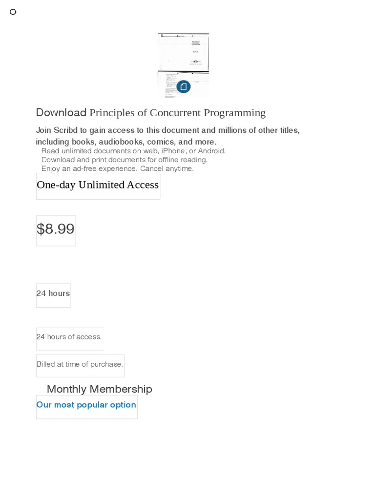 Principles of Concurrent Programming: One-Day Unlimited Access | PDF