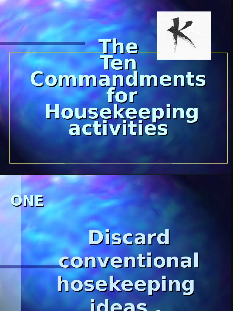 Ten Commandments of Housekeeping | PDF | Self-Improvement