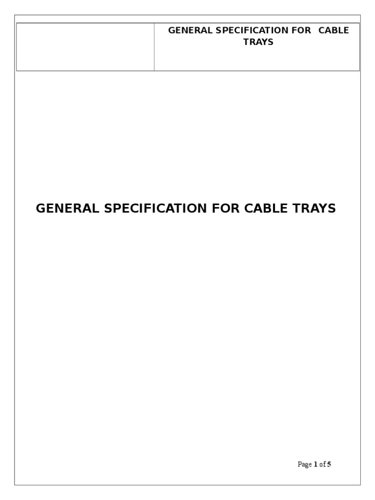 SPEC Cable Trays | PDF | Specification (Technical Standard) | Cable