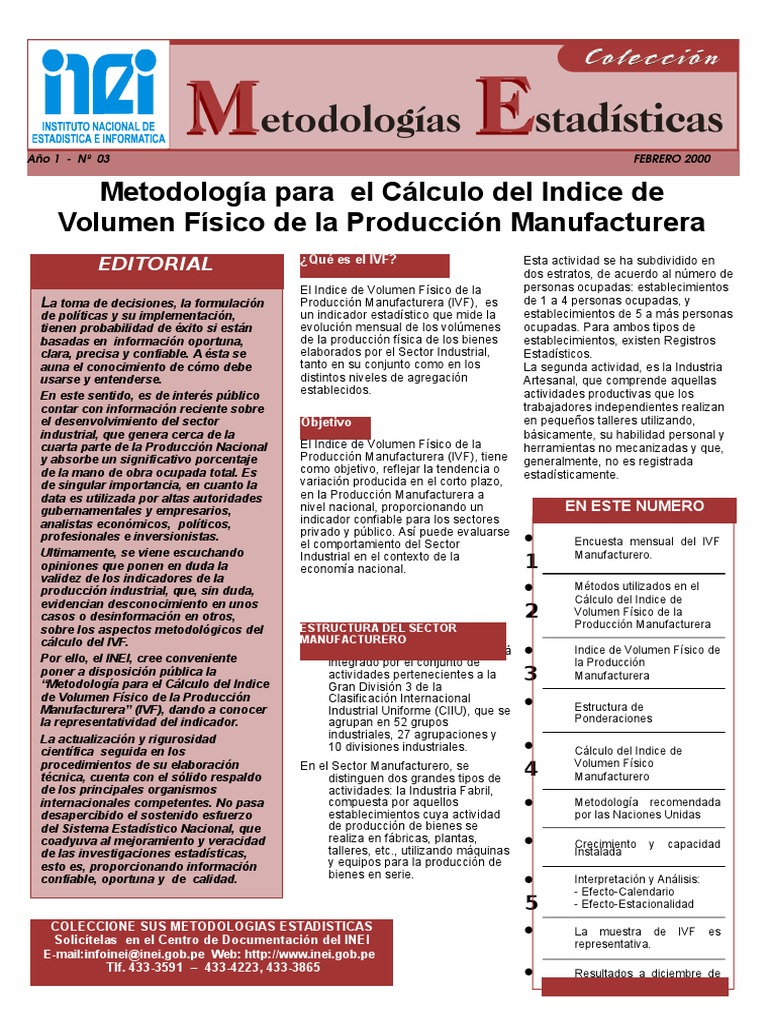 Cálculo del Índice de Volumen Físico | PDF | Valor añadido | Consumo ...