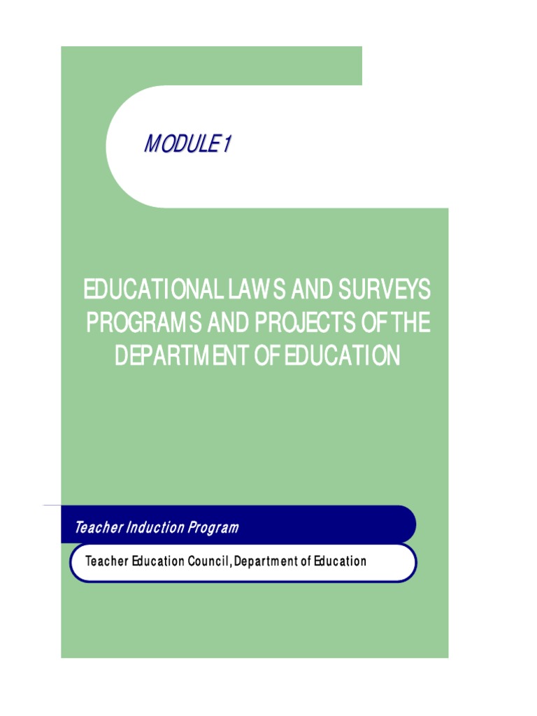 Mod 1 Educ Laws & DepEd PPAs | PDF | Vocational Education | Teachers