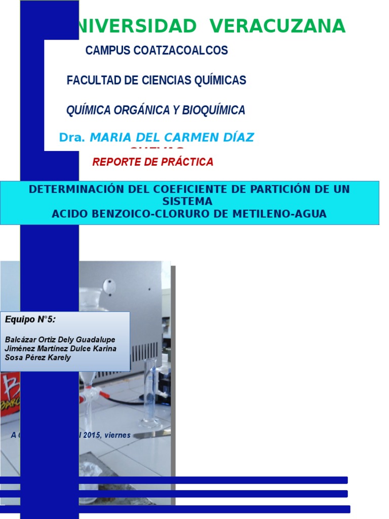 Reporte Coeficiente de Particion | PDF | Sustancias químicas | Química