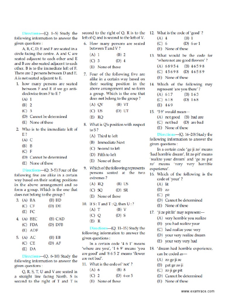 Reasoning Solved Paper 2 | PDF | Teaching Methods & Materials