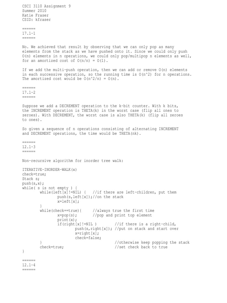 Cormen solution | Mathematical Concepts | Algorithms
