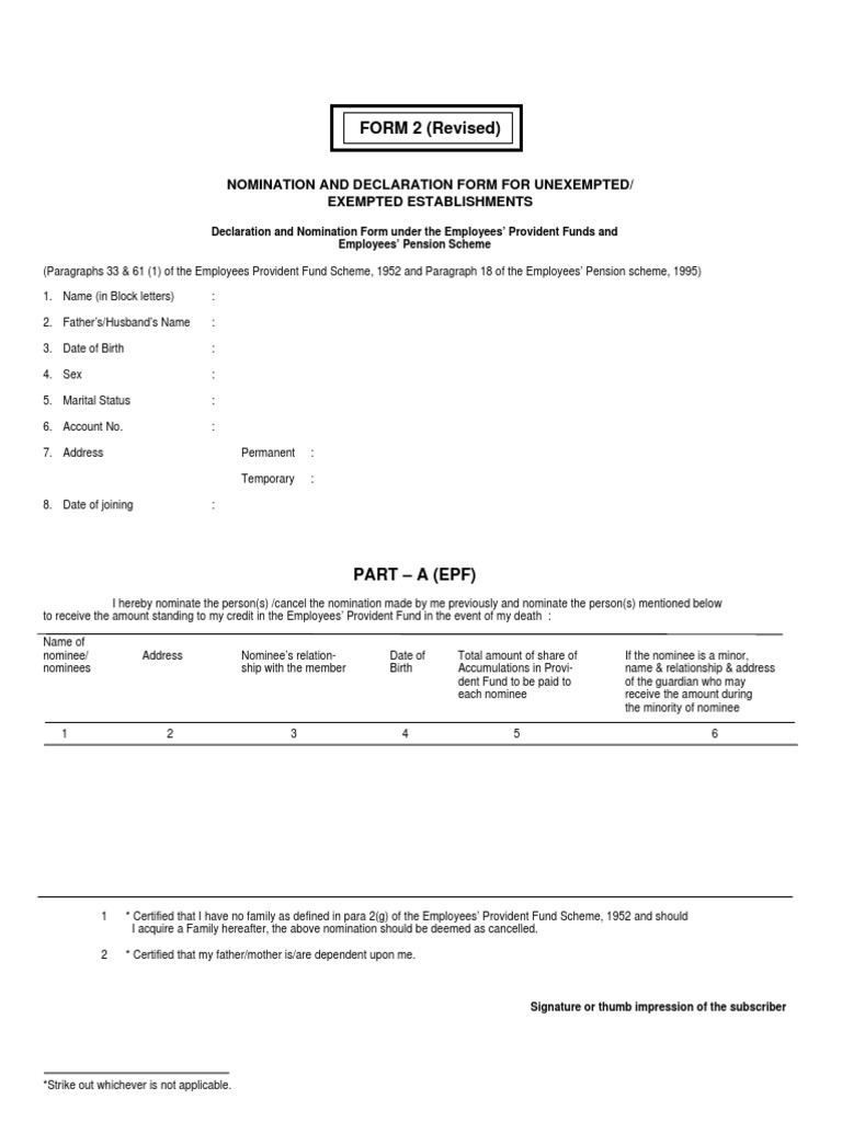 Form 2 - Epf Nomination Form.3 | PDF