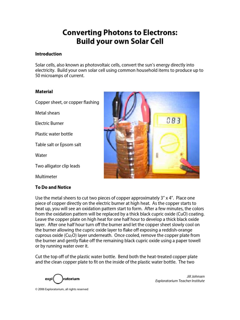Solar Cell | PDF | Copper | Semiconductors