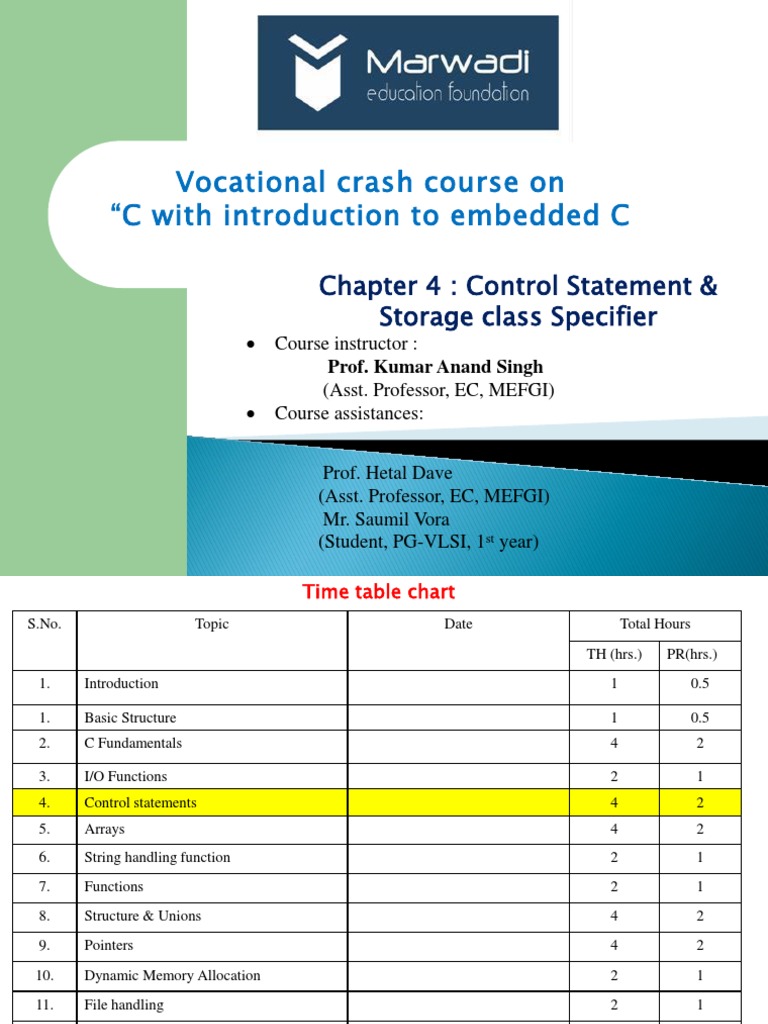 Chapter 4 Control Statement Pdf Control Flow C Programming Language